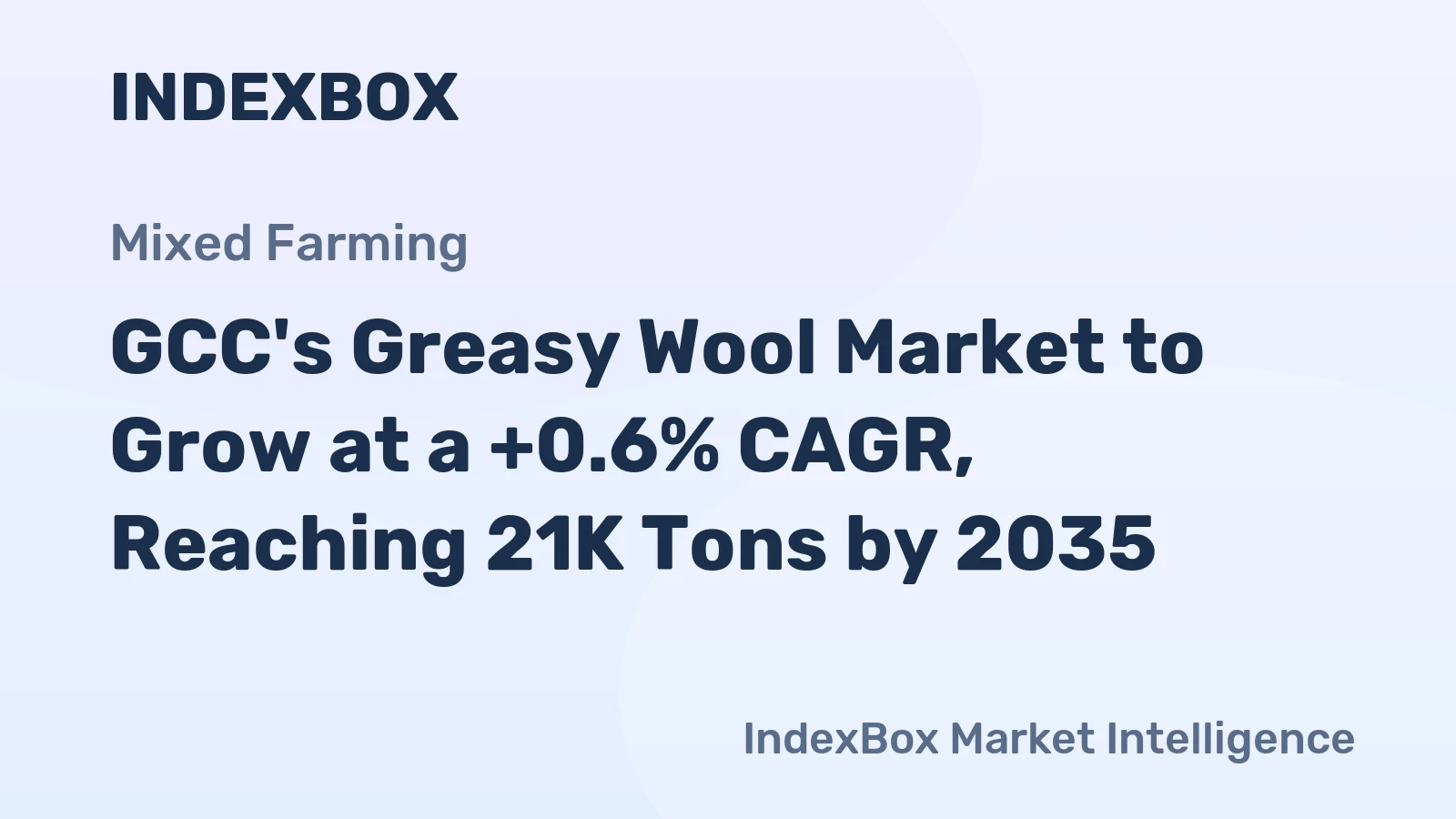 GCC's Greasy Wool Market to Grow at a +0.6% CAGR, Reaching 21K Tons by 2035