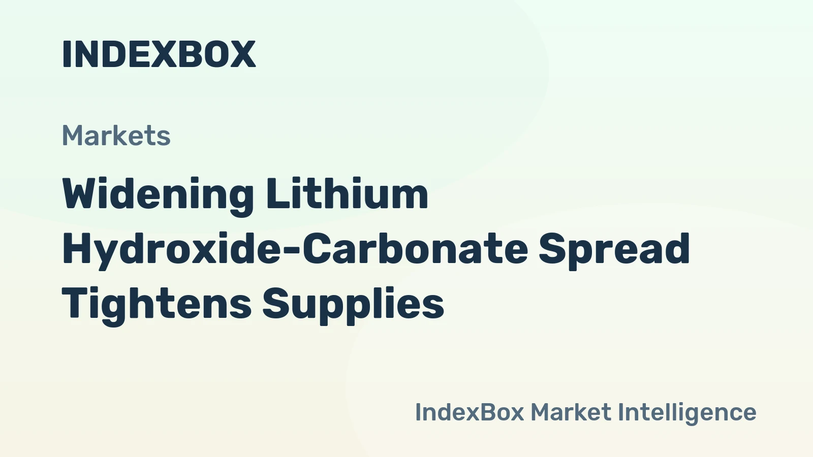 Widening Lithium Hydroxide-Carbonate Spread Tightens Supplies