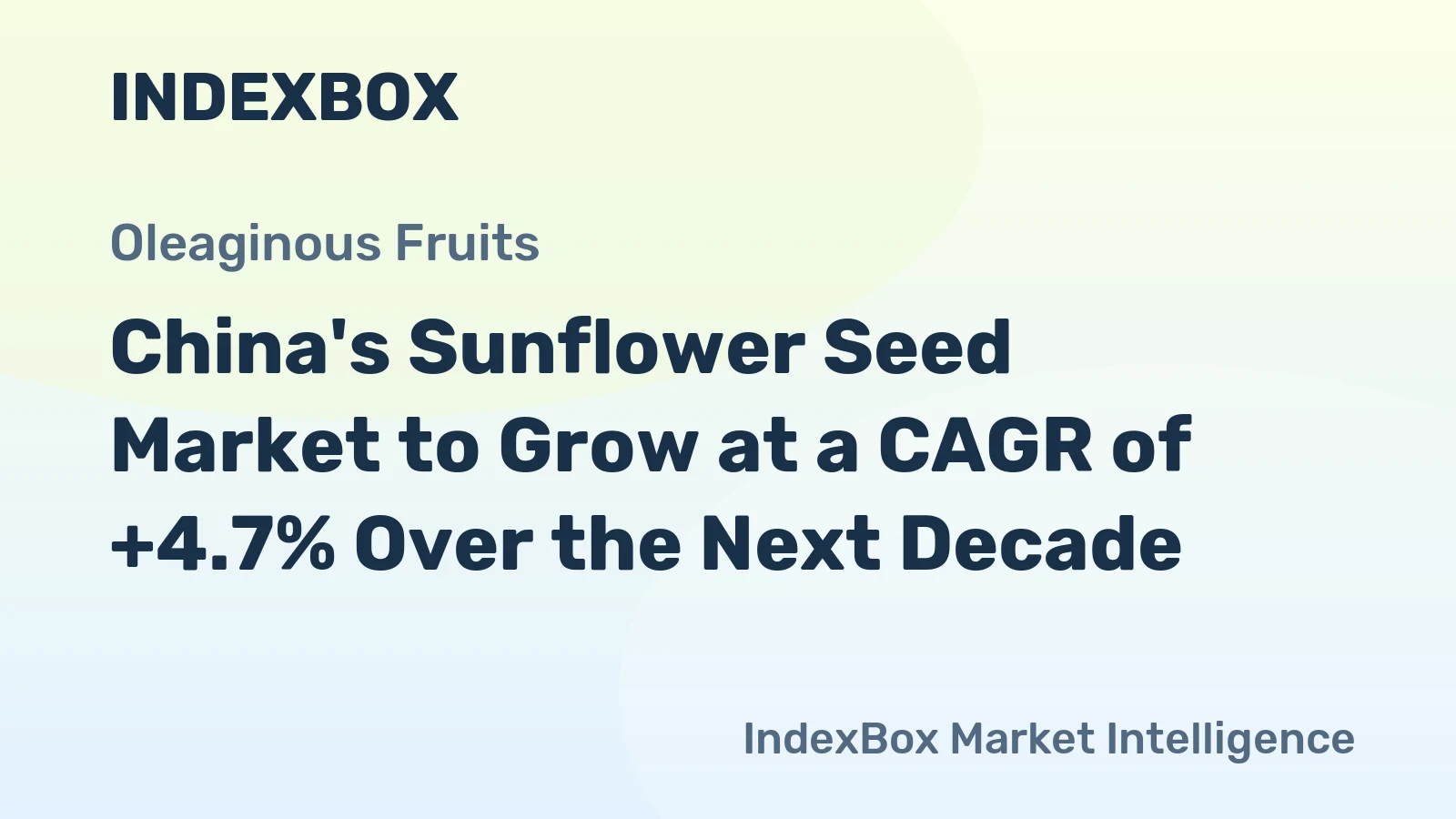 China's Sunflower Seed Market to Grow at a CAGR of +4.7% Over the Next Decade