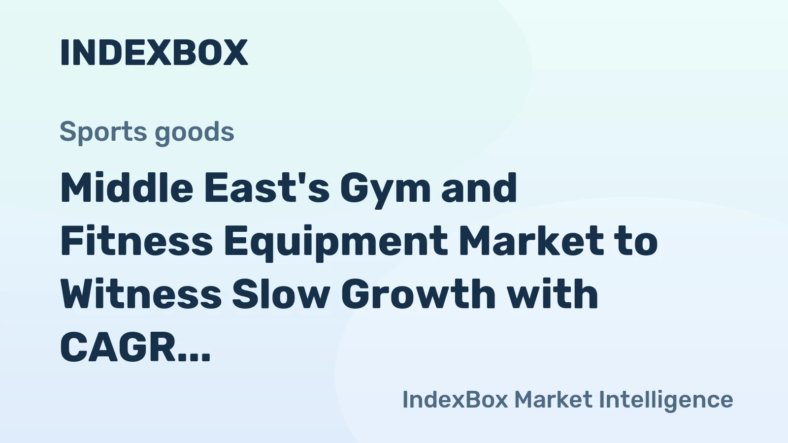 Middle East's Gym and Fitness Equipment Market to Witness Slow Growth with CAGR of +0.5% from 2024 to 2035