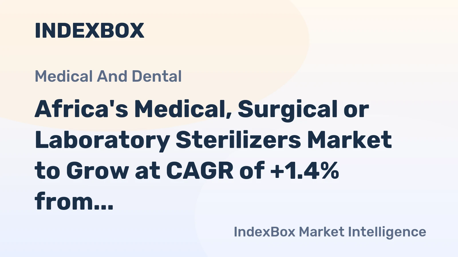 Africa's Medical, Surgical or Laboratory Sterilizers Market to Grow at CAGR of +1.4% from 2024-2035, Reaching $161M by 2035