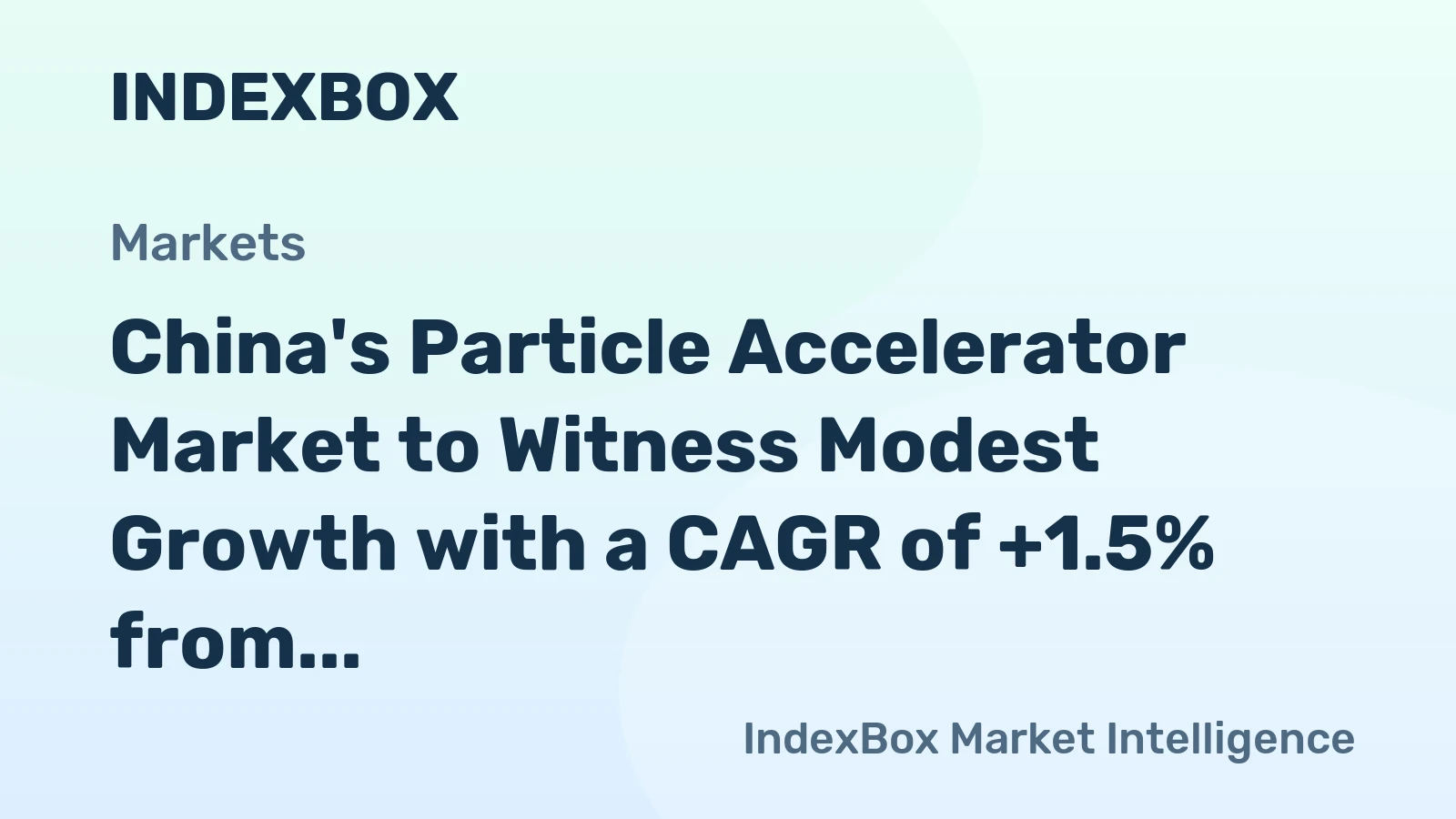 China's Particle Accelerator Market to Witness Modest Growth with a CAGR of +1.5% from 2024-2035