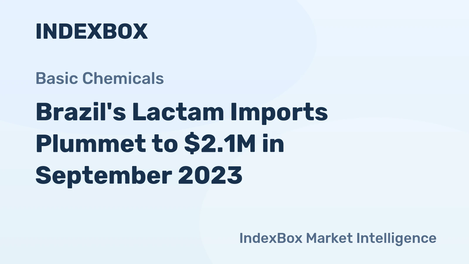 Brazil's Lactam Imports Plummet to $2.1M in September 2023
