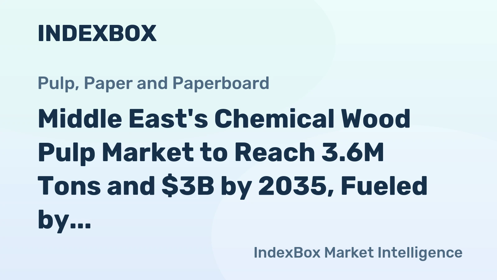 Middle East's Chemical Wood Pulp Market to Reach 3.6M Tons and $3B by 2035, Fueled by Growing Demand