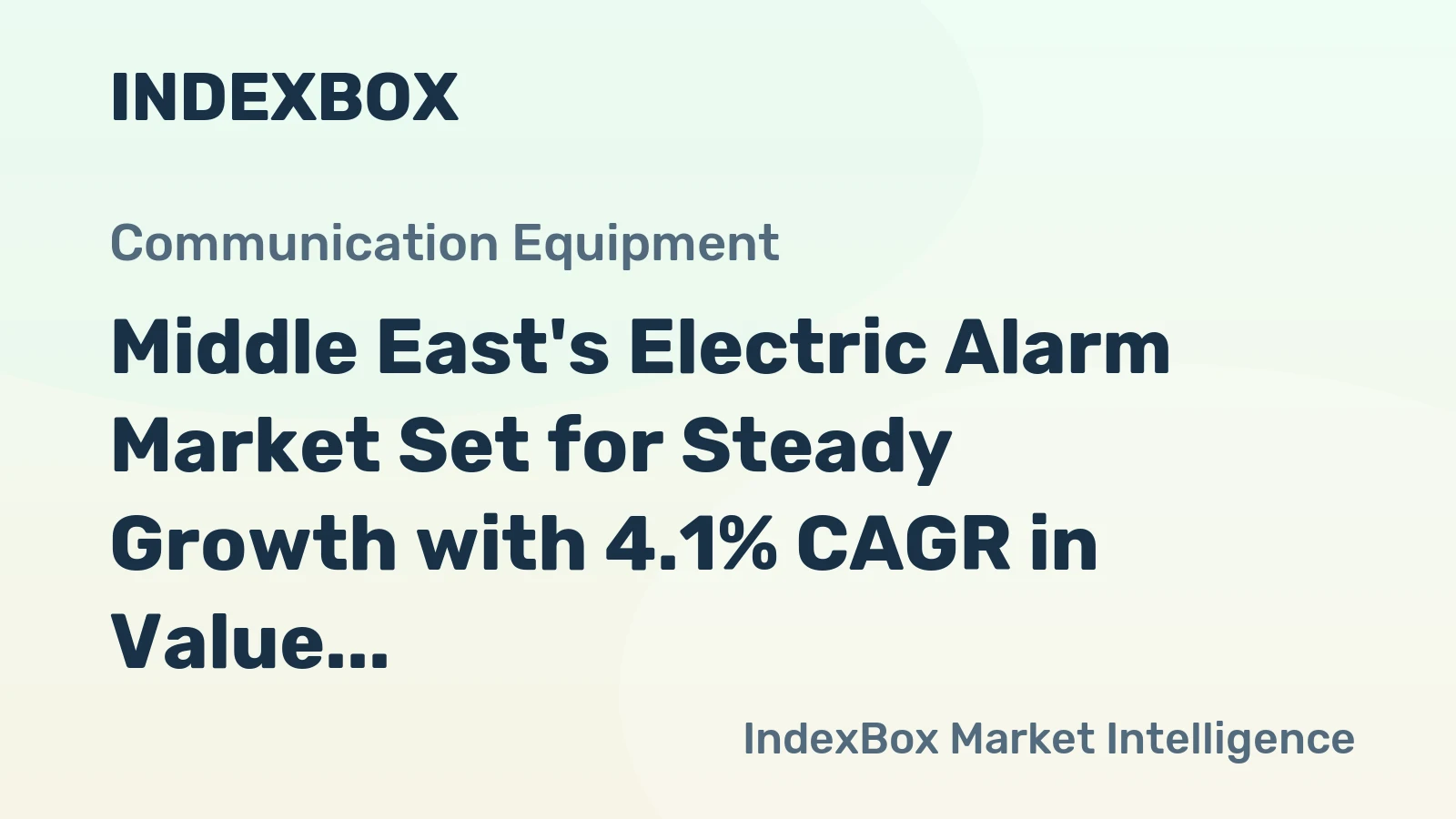 Middle East's Electric Alarm Market Set for Steady Growth with 4.1% CAGR in Value