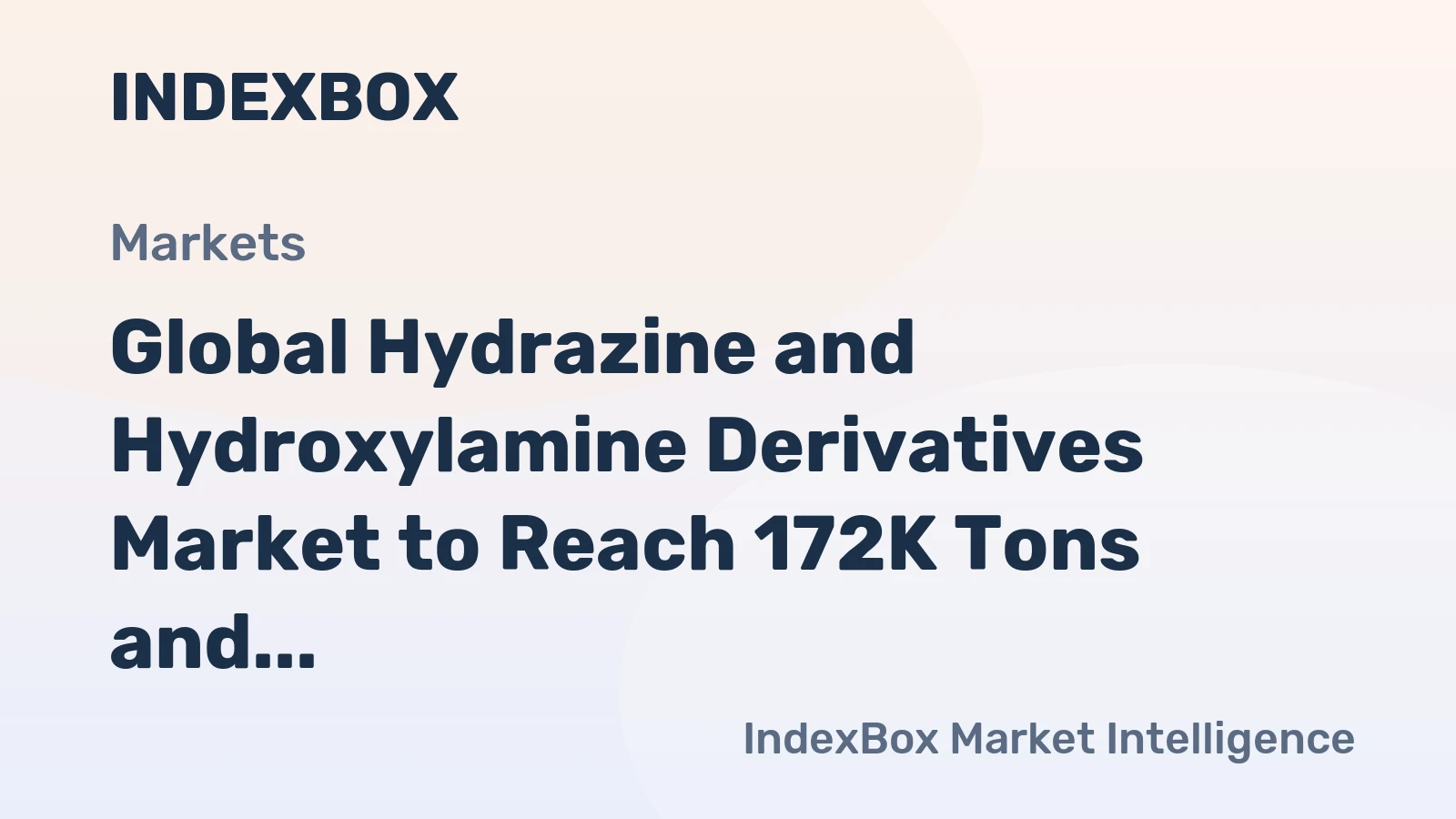 Global Hydrazine and Hydroxylamine Derivatives Market to Reach 172K Tons and $2.7B by 2035