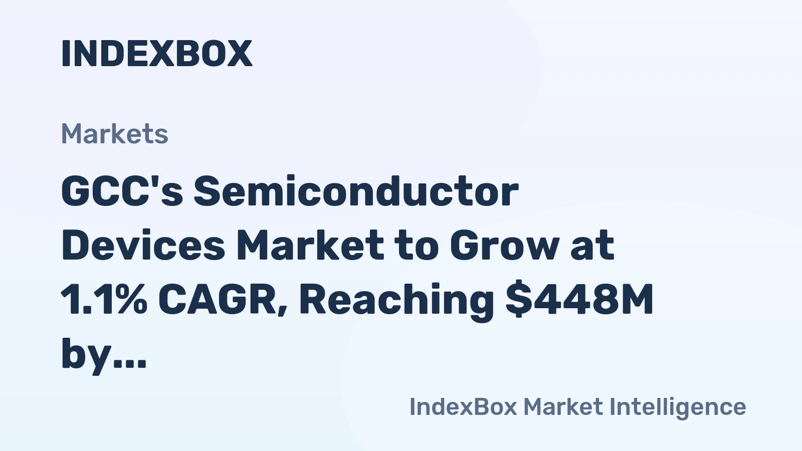 GCC's Semiconductor Devices Market to Grow at 1.1% CAGR, Reaching $448M by 2035
