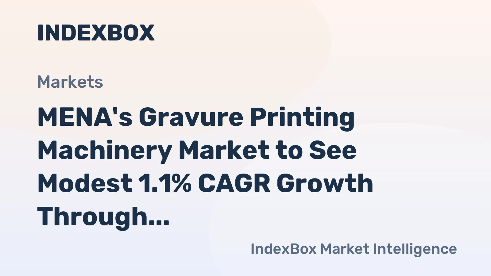 MENA's Gravure Printing Machinery Market to See Modest 1.1% CAGR Growth Through 2035
