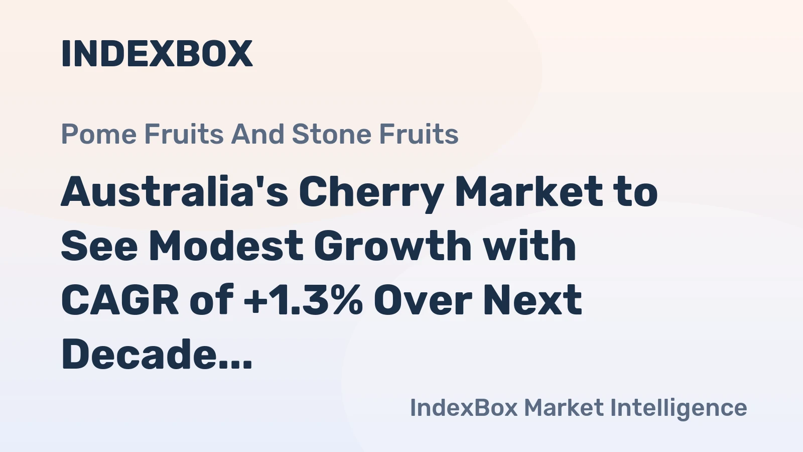 Australia's Cherry Market to See Modest Growth with CAGR of +1.3% Over Next Decade