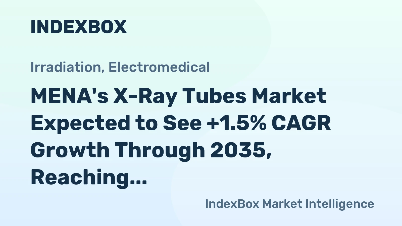 MENA's X-Ray Tubes Market Expected to See +1.5% CAGR Growth Through 2035, Reaching $119M in Value