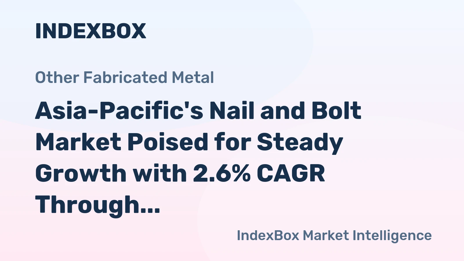 Asia-Pacific's Nail and Bolt Market Poised for Steady Growth with 2.6% CAGR Through 2035