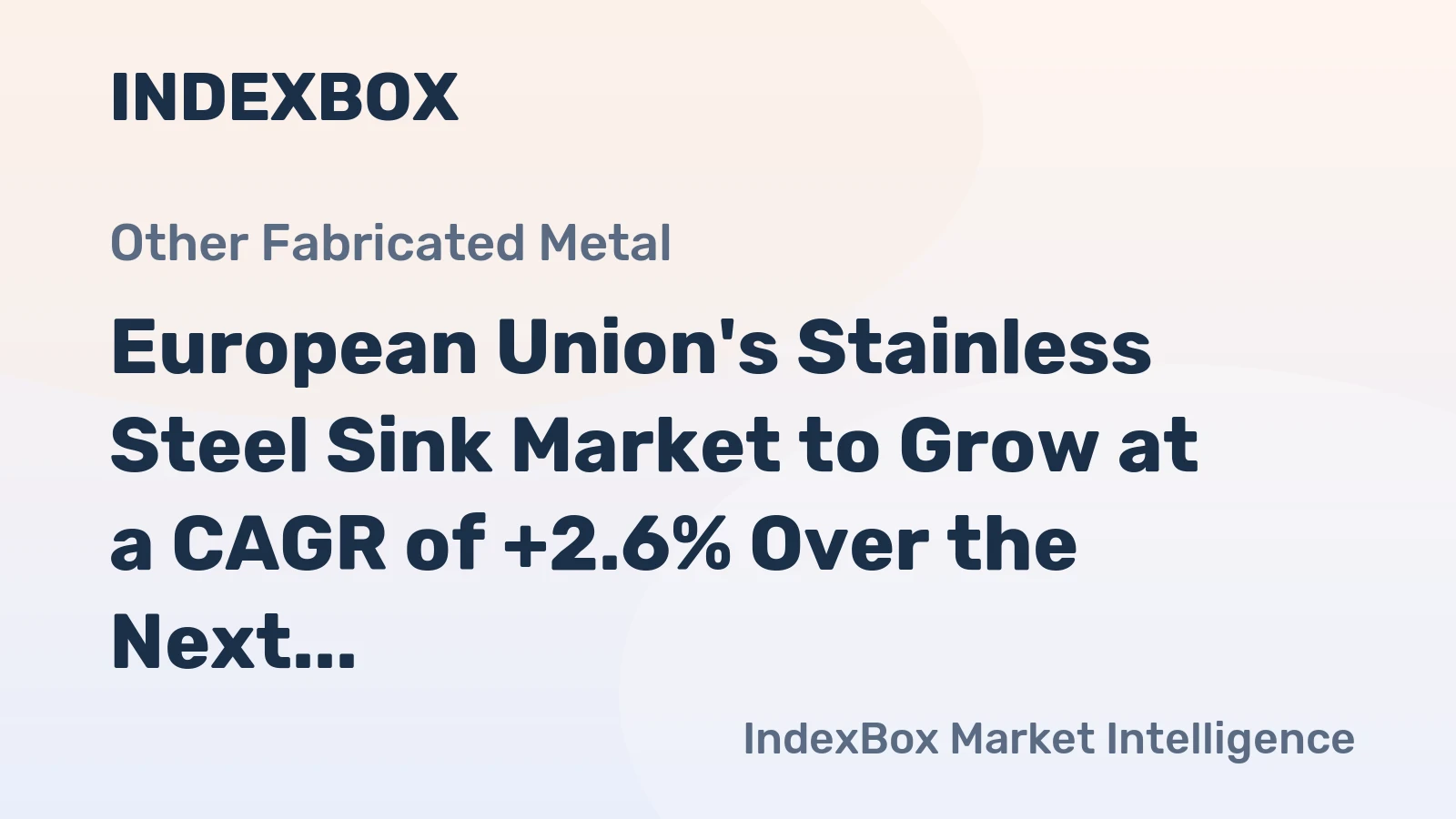 European Union's Stainless Steel Sink Market to Grow at a CAGR of +2.6% Over the Next Decade, Reaching $1.5B by 2035