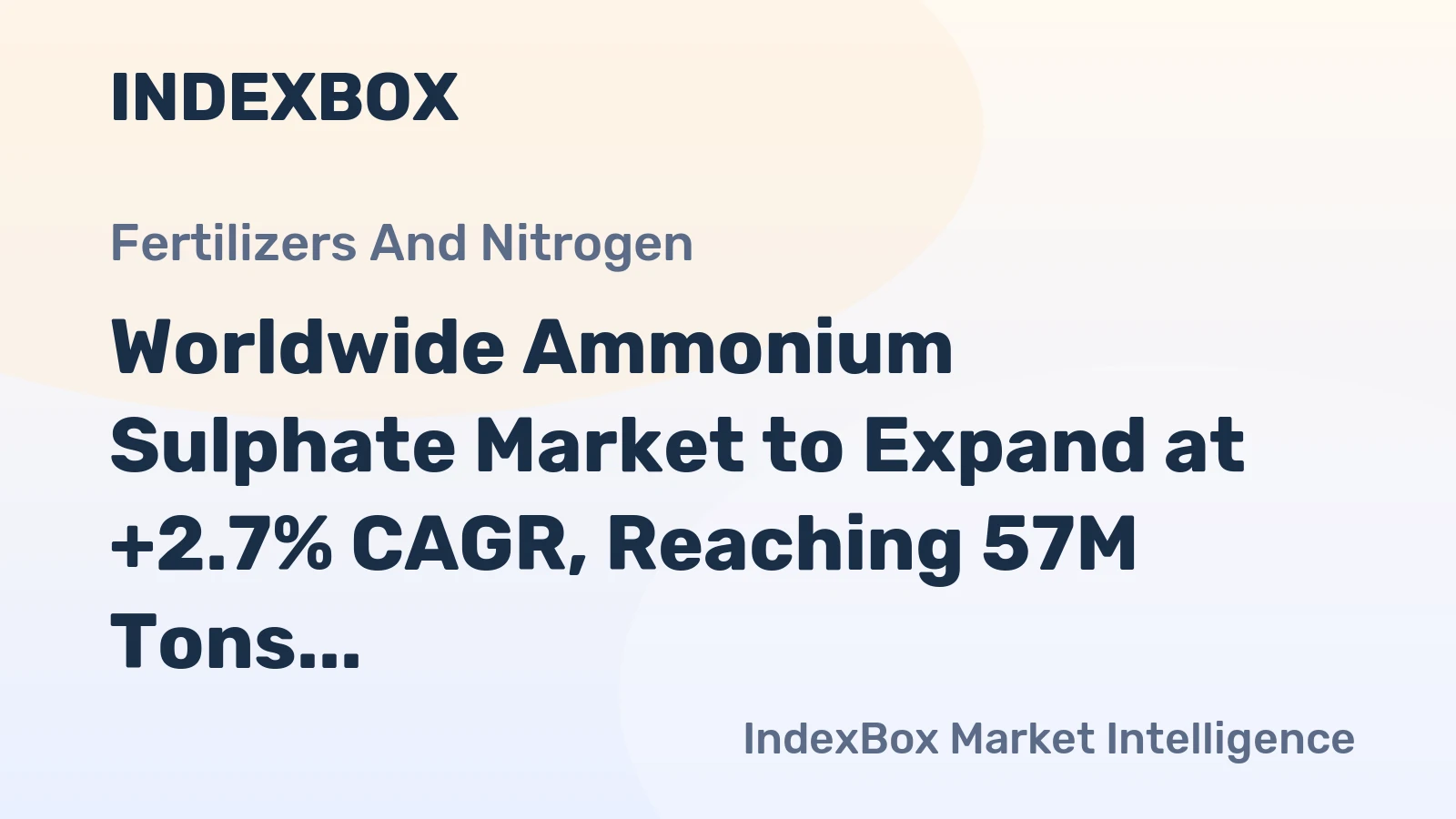 Worldwide Ammonium Sulphate Market to Expand at +2.7% CAGR, Reaching 57M Tons by 2035