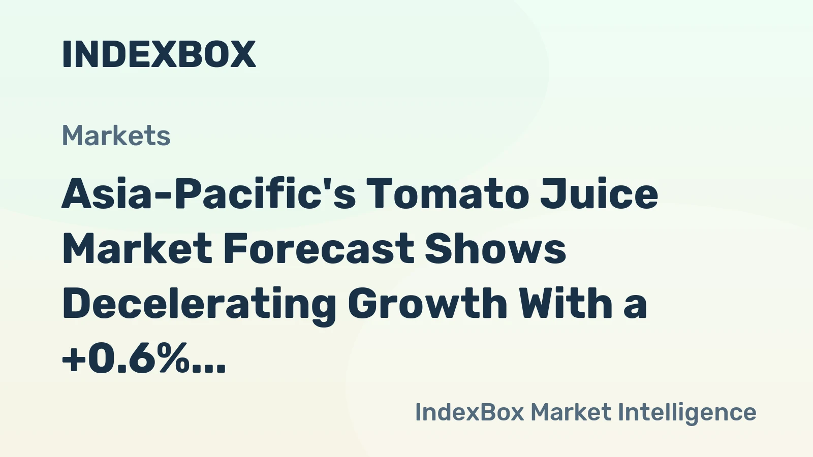 Asia-Pacific's Tomato Juice Market Forecast Shows Decelerating Growth With a +0.6% Volume CAGR Through 2035