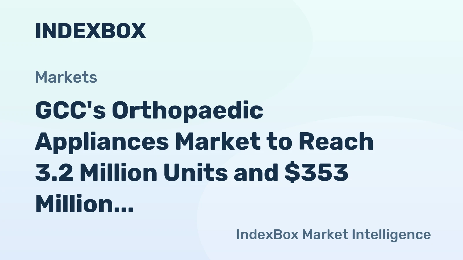GCC's Orthopaedic Appliances Market to Reach 3.2 Million Units and $353 Million by 2035