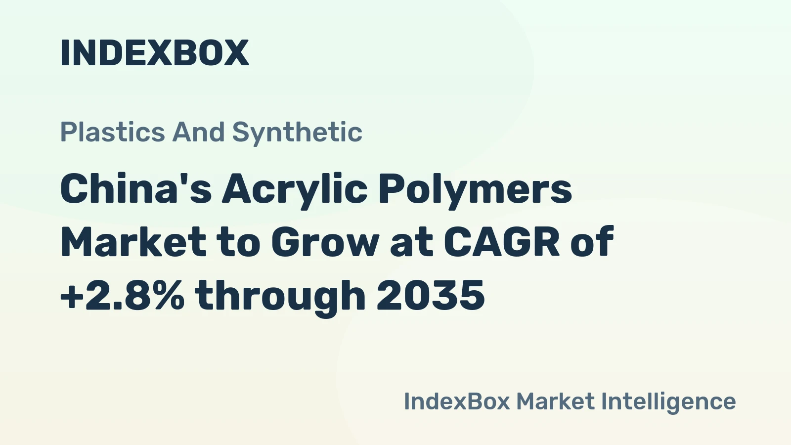 China's Acrylic Polymers Market to Grow at CAGR of +2.8% through 2035