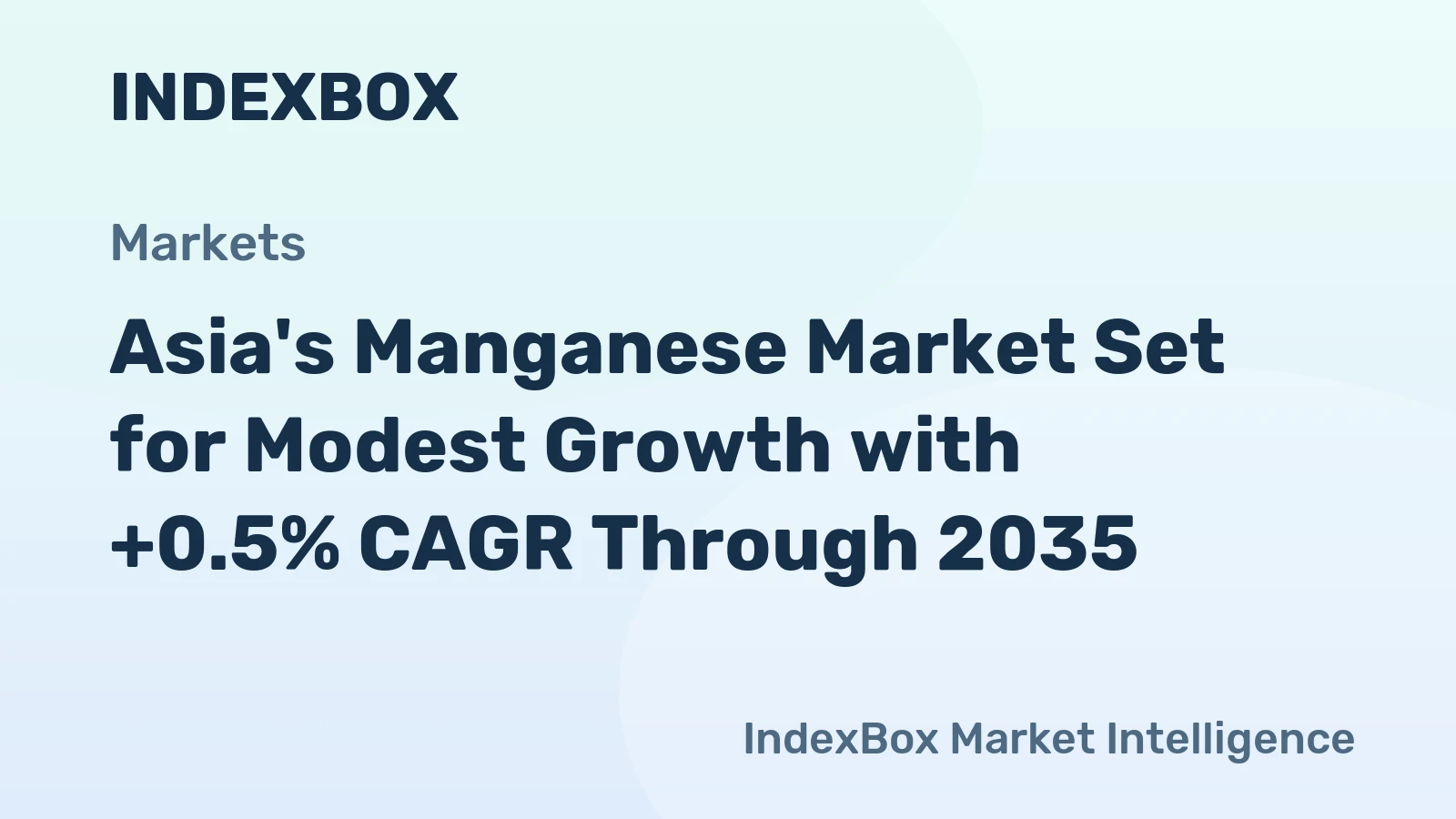 Asia's Manganese Market Set for Modest Growth with +0.5% CAGR Through 2035