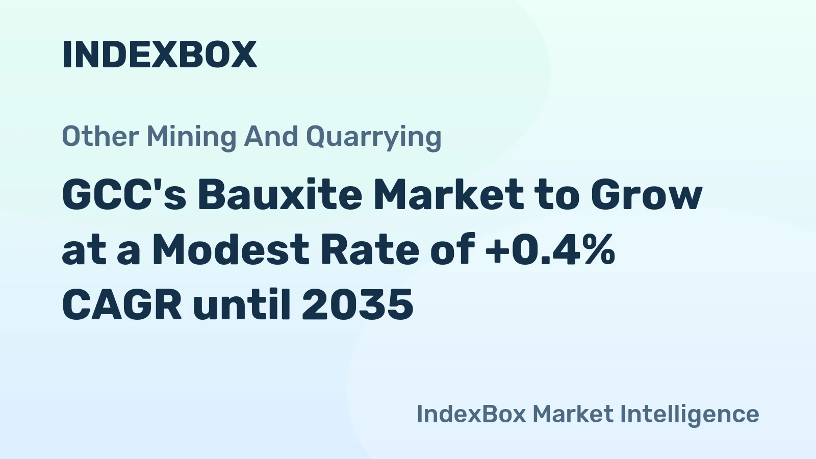 GCC's Bauxite Market to Grow at a Modest Rate of +0.4% CAGR until 2035