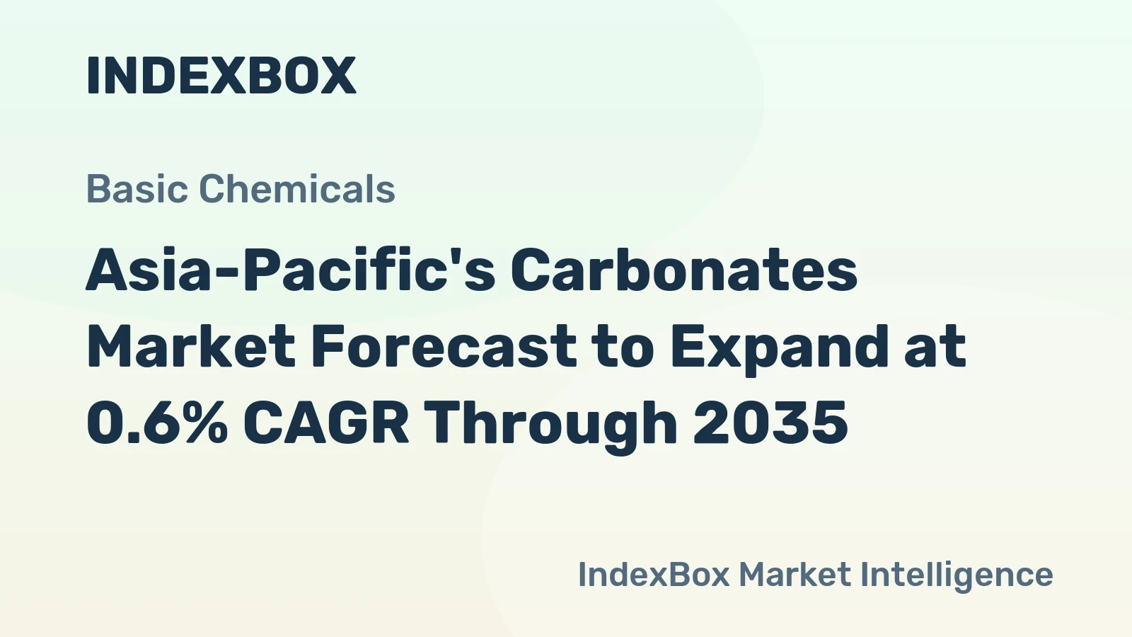 Asia-Pacific's Carbonates Market Forecast to Expand at 0.6% CAGR Through 2035