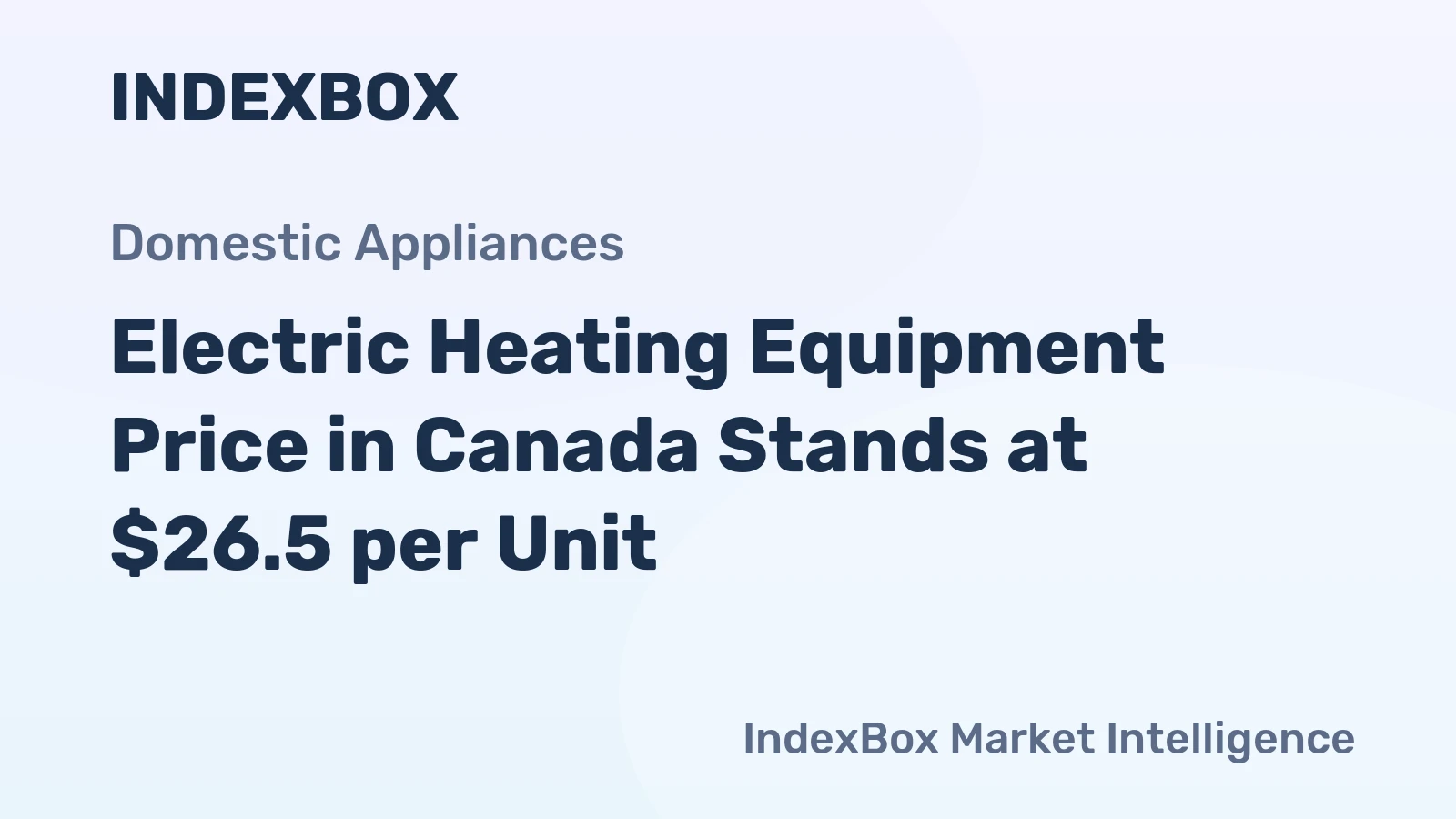 Electric Heating Equipment Price in Canada Stands at $26.5 per Unit