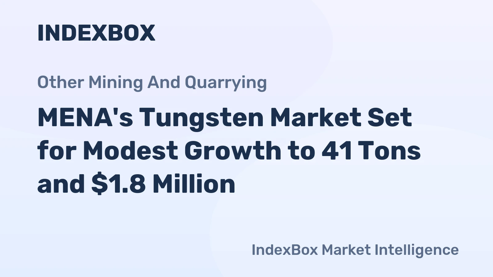 MENA's Tungsten Market Set for Modest Growth to 41 Tons and $1.8 Million