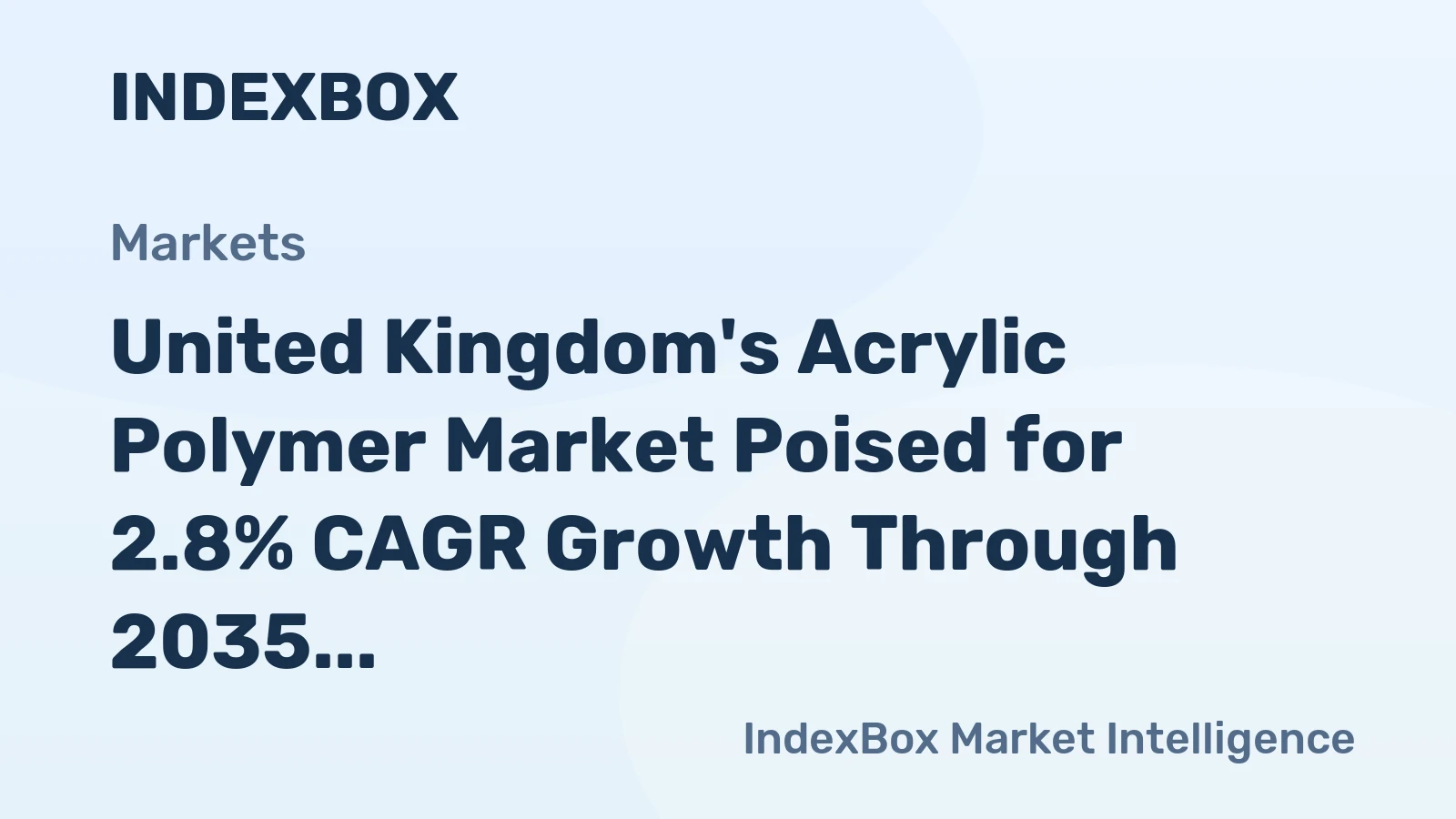 United Kingdom's Acrylic Polymer Market Poised for 2.8% CAGR Growth Through 2035