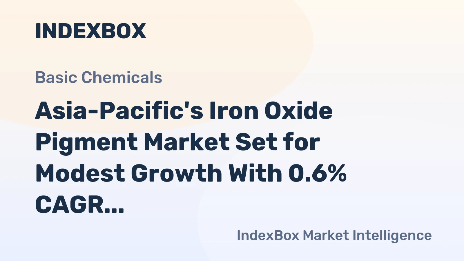 Asia-Pacific's Iron Oxide Pigment Market Set for Modest Growth With 0.6% CAGR Through 2035