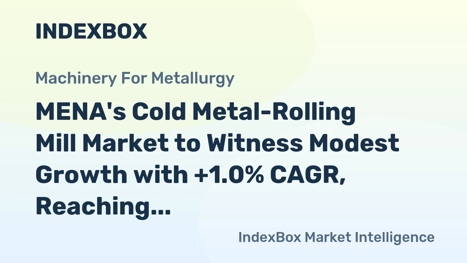 MENA's Cold Metal-Rolling Mill Market to Witness Modest Growth with +1.0% CAGR, Reaching $362M by 2035