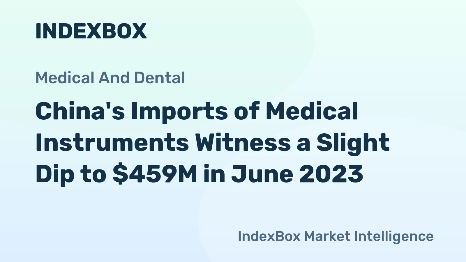 China's Imports of Medical Instruments Witness a Slight Dip to $459M in June 2023.