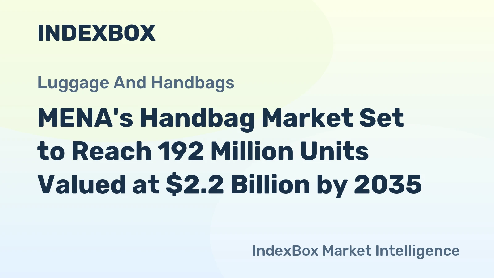 MENA's Handbag Market Set to Reach 192 Million Units Valued at $2.2 Billion by 2035