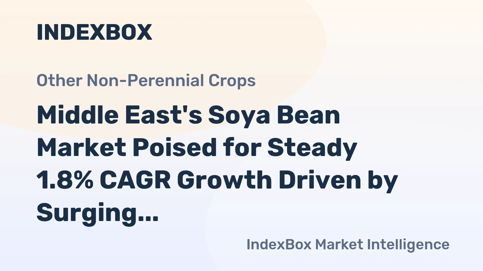 Middle East's Soya Bean Market Poised for Steady 1.8% CAGR Growth Driven by Surging Demand