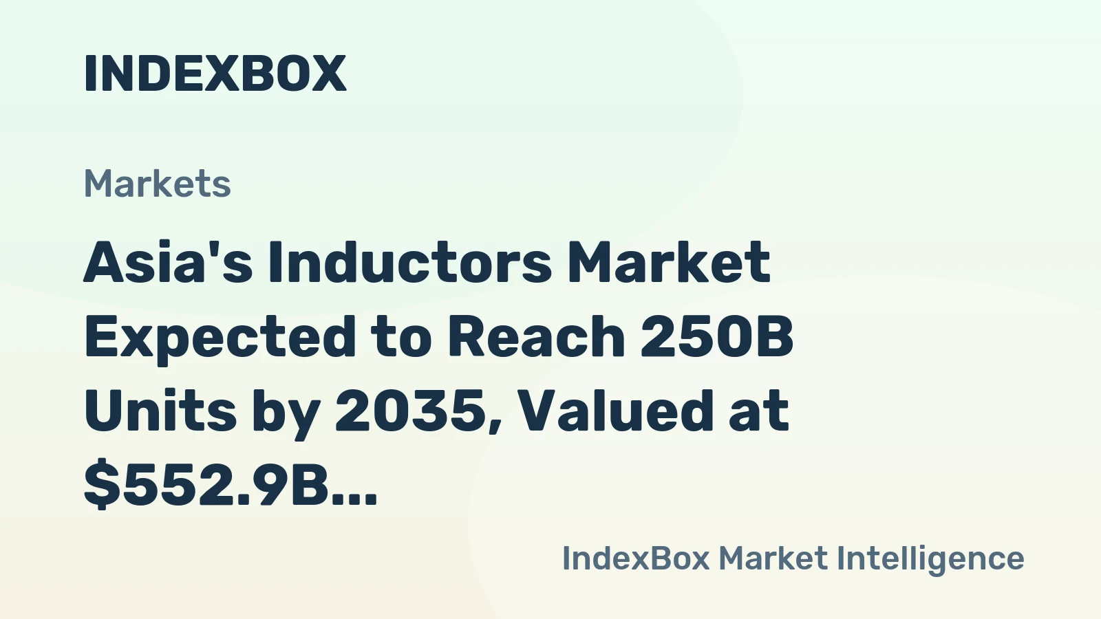 Asia's Inductors Market Expected to Reach 250B Units by 2035, Valued at $552.9B