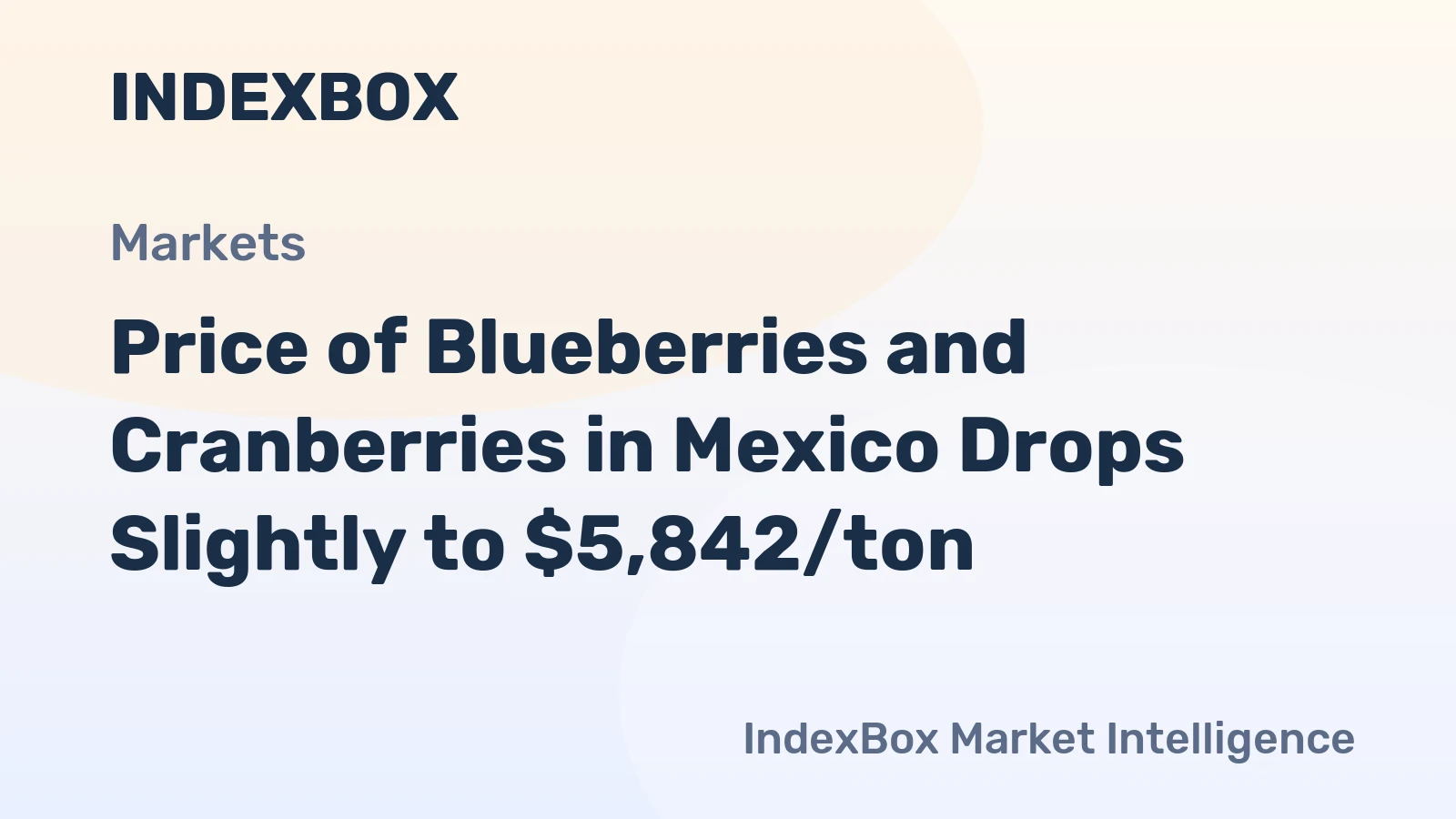 Price of Blueberries and Cranberries in Mexico Drops Slightly to $5,842/ton