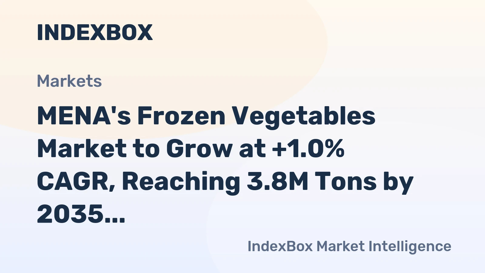 MENA's Frozen Vegetables Market to Grow at +1.0% CAGR, Reaching 3.8M Tons by 2035