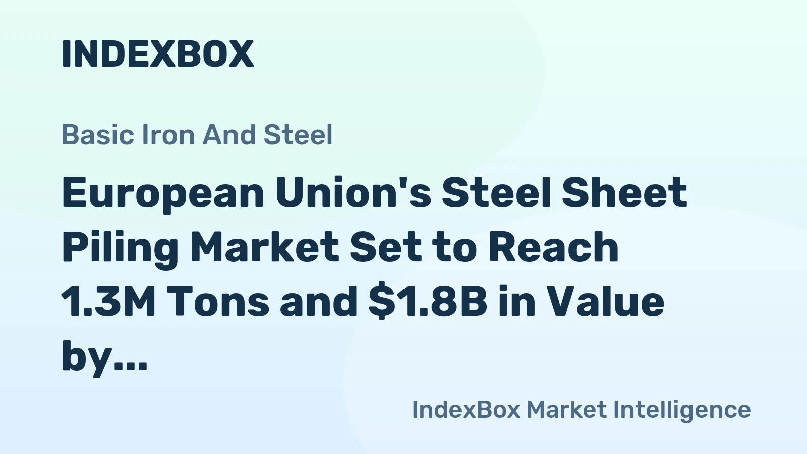 European Union's Steel Sheet Piling Market Set to Reach 1.3M Tons and $1.8B in Value by 2035