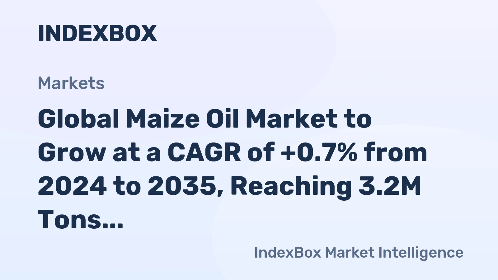 Global Maize Oil Market to Grow at a CAGR of +0.7% from 2024 to 2035, Reaching 3.2M Tons