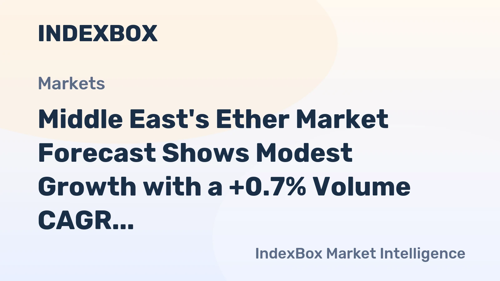Middle East's Ether Market Forecast Shows Modest Growth with a +0.7% Volume CAGR Through 2035