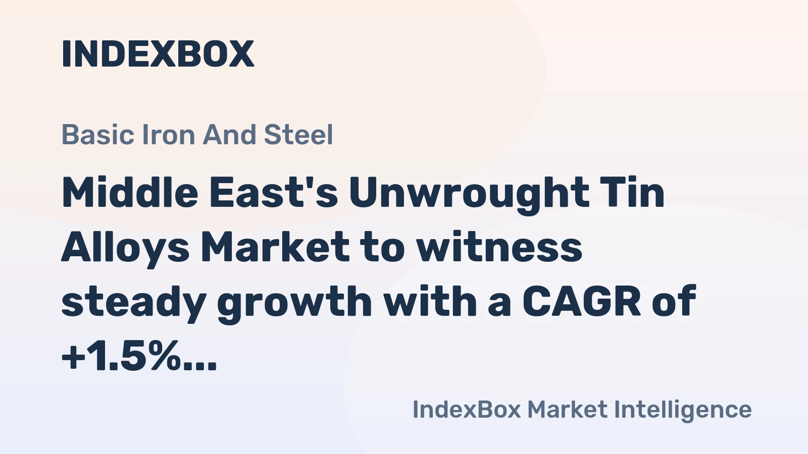 Middle East's Unwrought Tin Alloys Market to witness steady growth with a CAGR of +1.5% from 2024-2035, reaching 3.7K tons