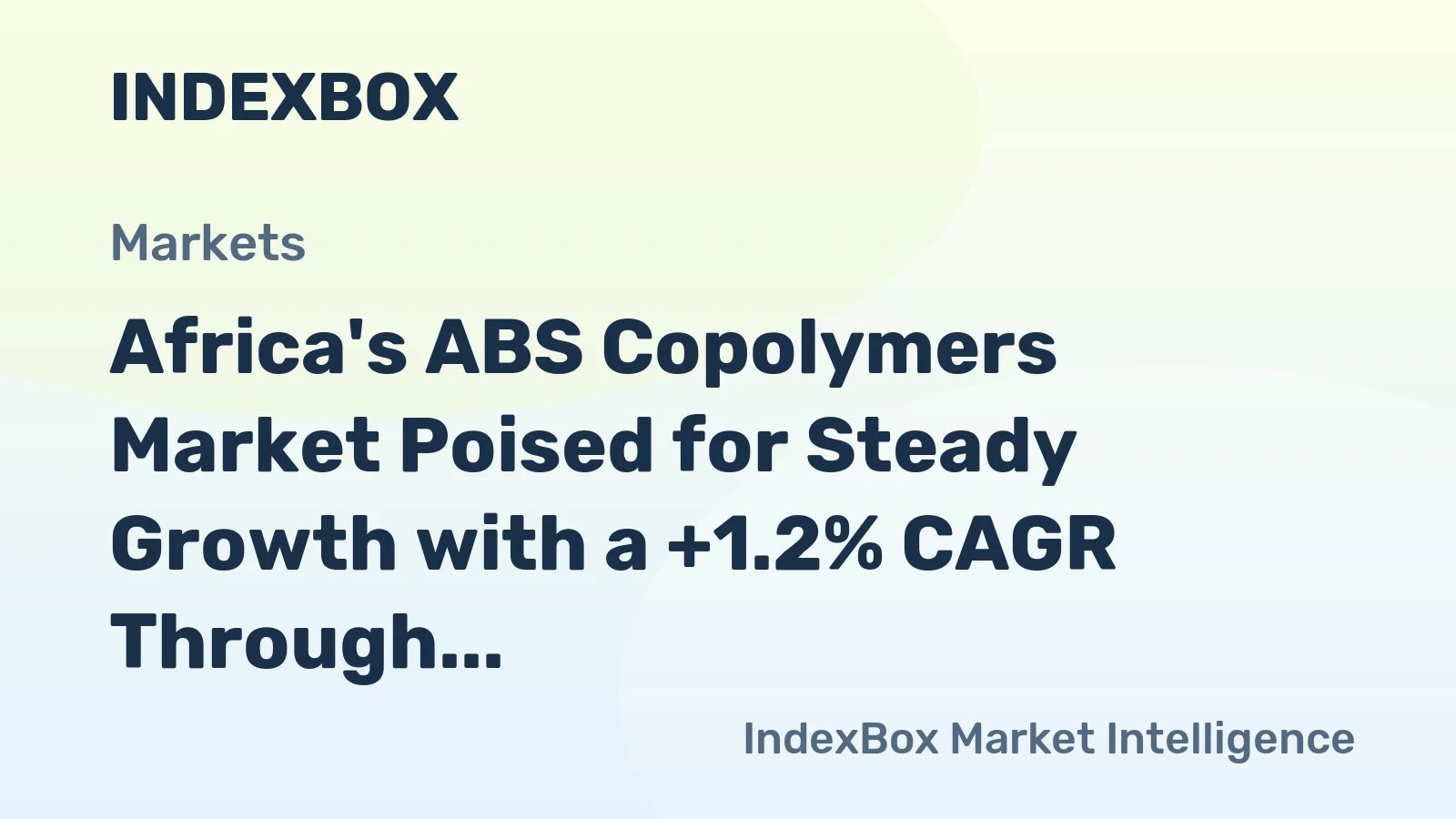 Africa's ABS Copolymers Market Poised for Steady Growth with a +1.2% CAGR Through 2035