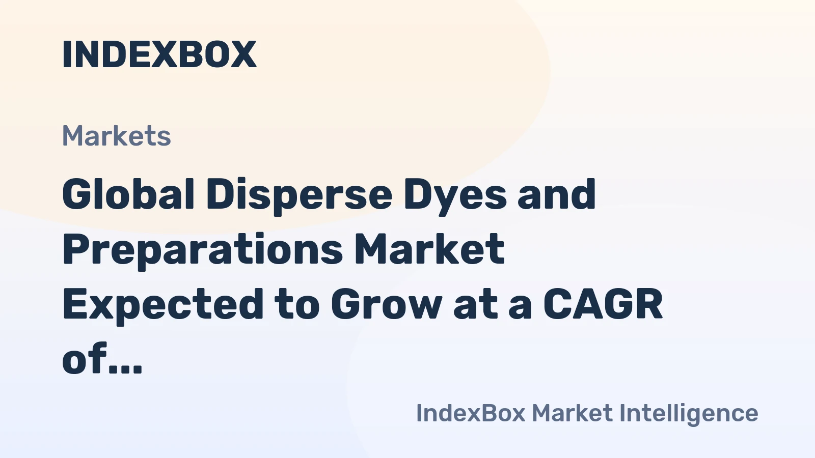 Global Disperse Dyes and Preparations Market Expected to Grow at a CAGR of +1.1% from 2024 to 2035