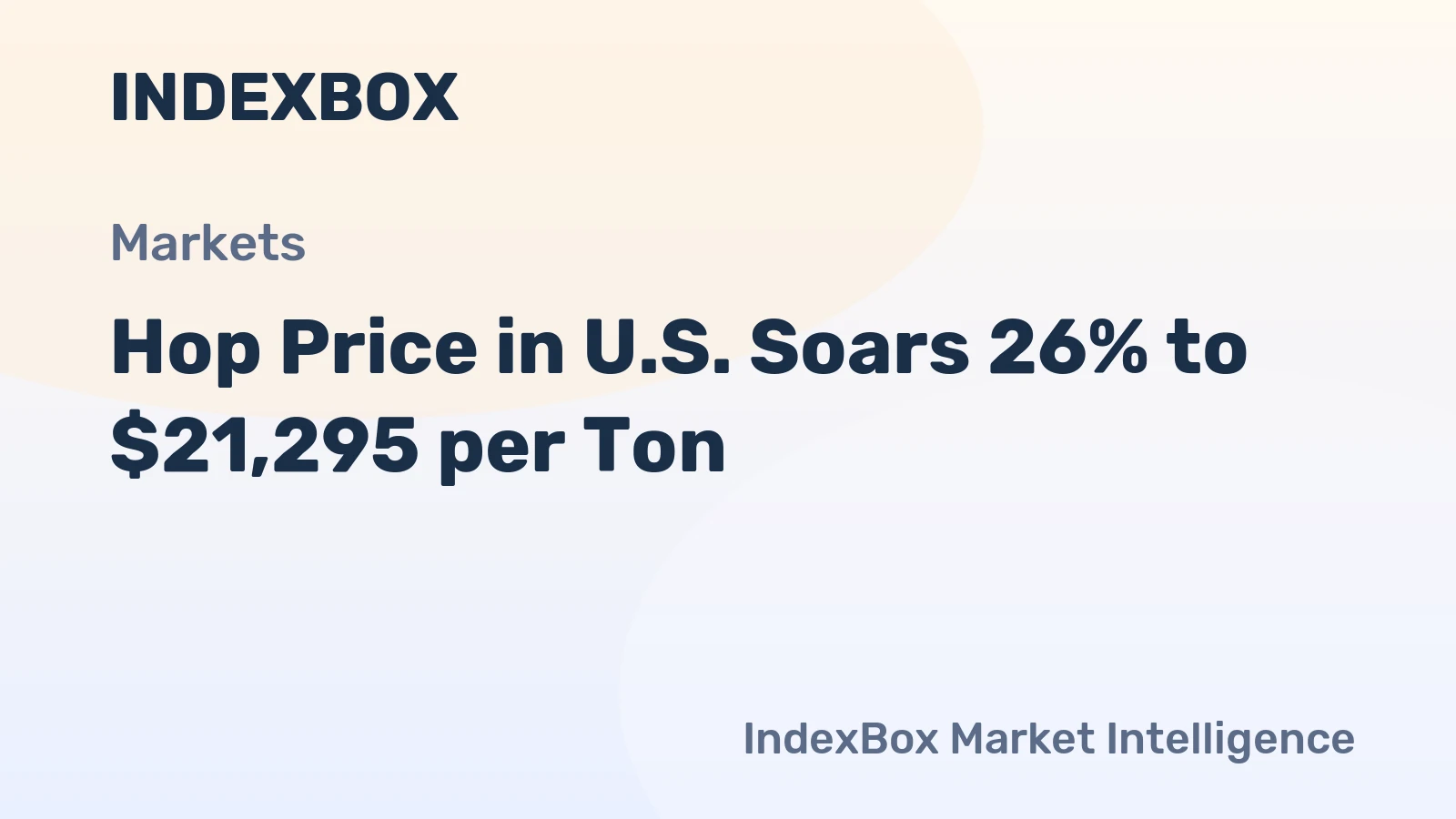 Hop Price in U.S. Soars 26% to $21,295 per Ton