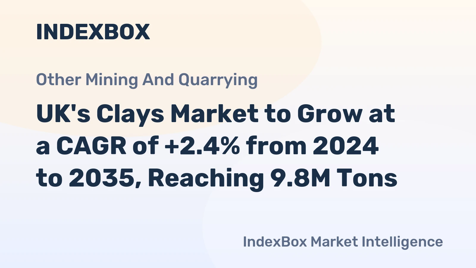 UK's Clays Market to Grow at a CAGR of +2.4% from 2024 to 2035, Reaching 9.8M Tons