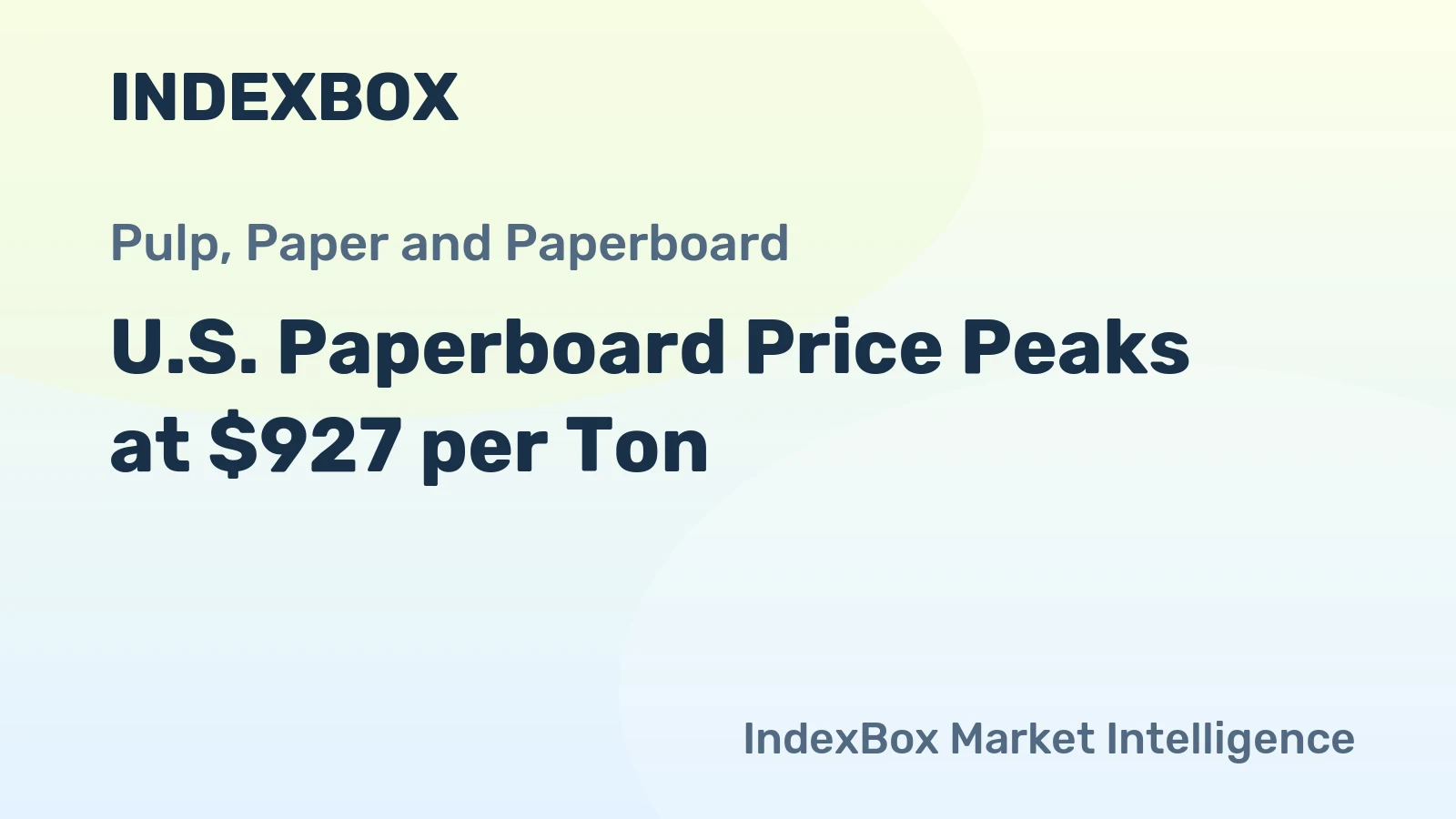 U.S. Paperboard Price Peaks at $927 per Ton