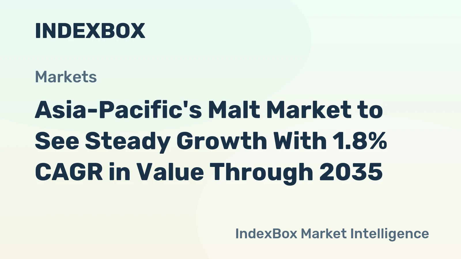 Asia-Pacific's Malt Market to See Steady Growth With 1.8% CAGR in Value Through 2035