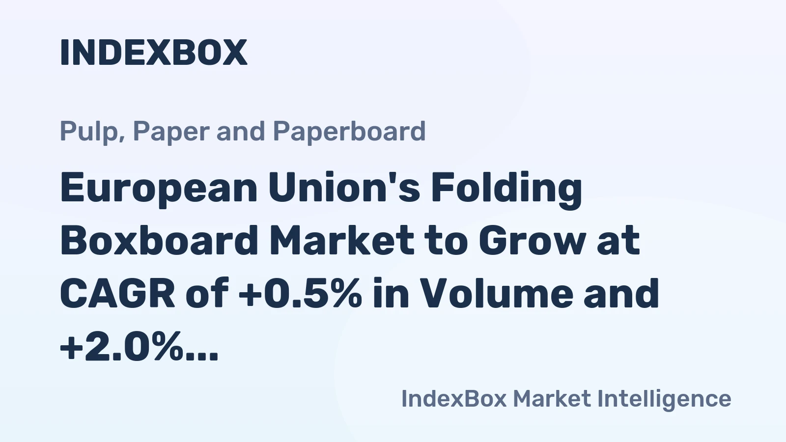 European Union's Folding Boxboard Market to Grow at CAGR of +0.5% in Volume and +2.0% in Value by 2035
