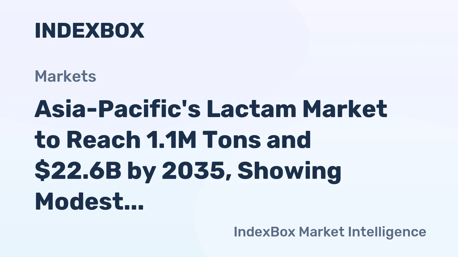 Asia-Pacific's Lactam Market to Reach 1.1M Tons and $22.6B by 2035, Showing Modest Growth