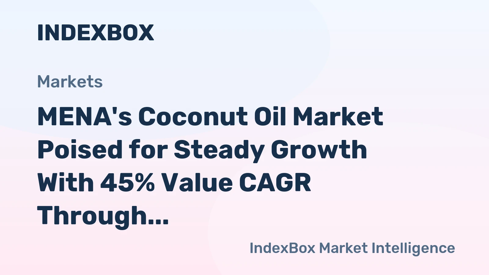 MENA's Coconut Oil Market Poised for Steady Growth With 45% Value CAGR Through 2035