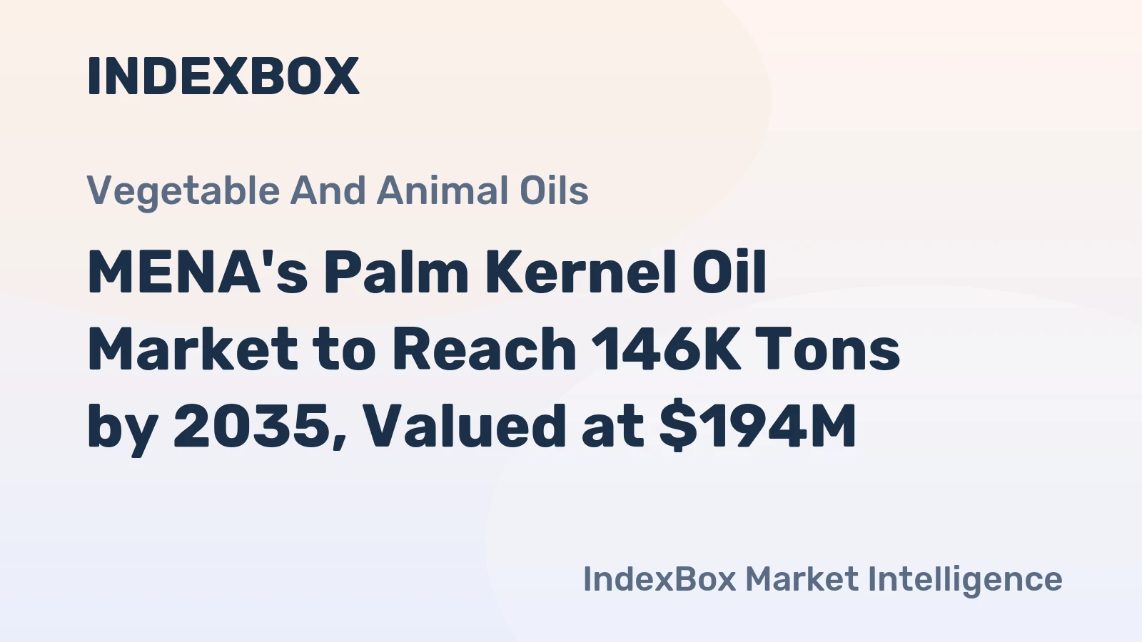 MENA's Palm Kernel Oil Market to Reach 146K Tons by 2035, Valued at $194M
