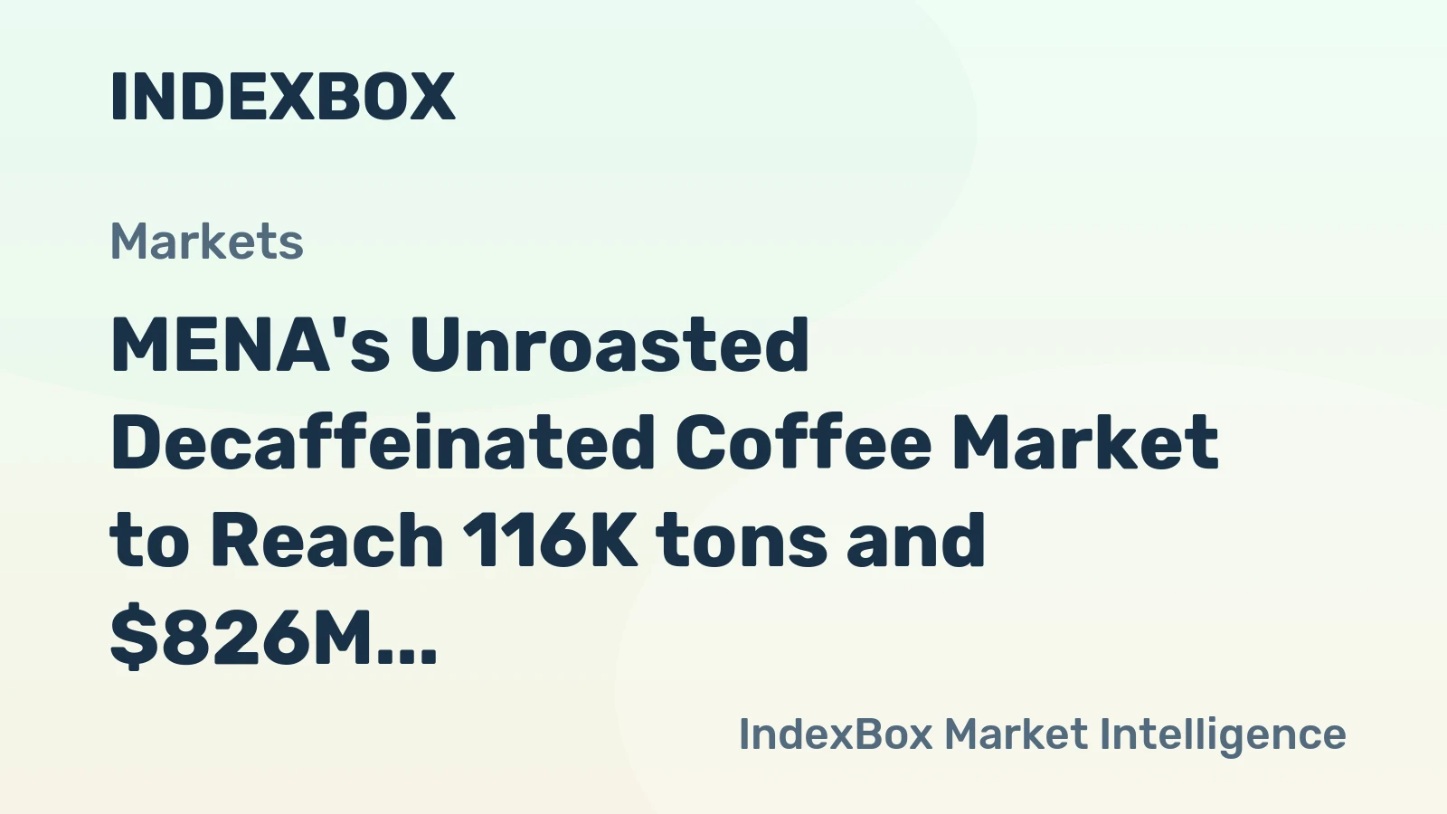 MENA's Unroasted Decaffeinated Coffee Market to Reach 116K tons and $826M by 2035