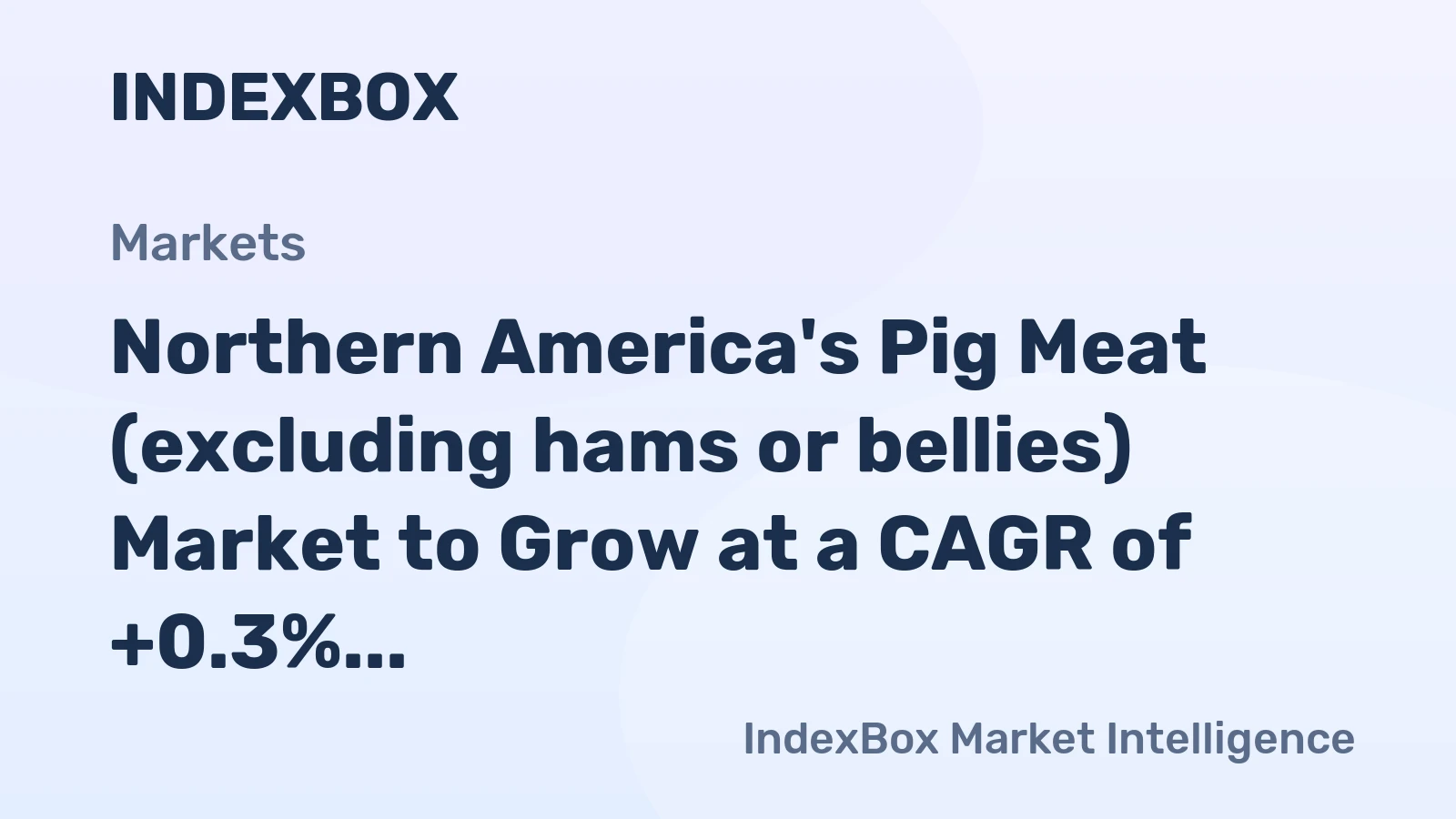 Northern America's Pig Meat (excluding hams or bellies) Market to Grow at a CAGR of +0.3% by 2035
